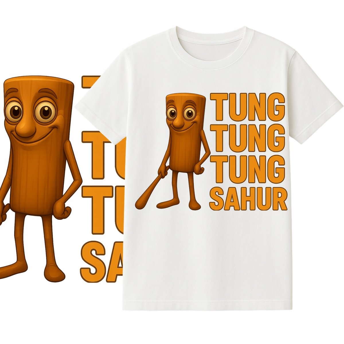 T-Shirt Dziecięcy Koszulka Brainrot Tung Tung Tung Sahur Prezent 140 ...