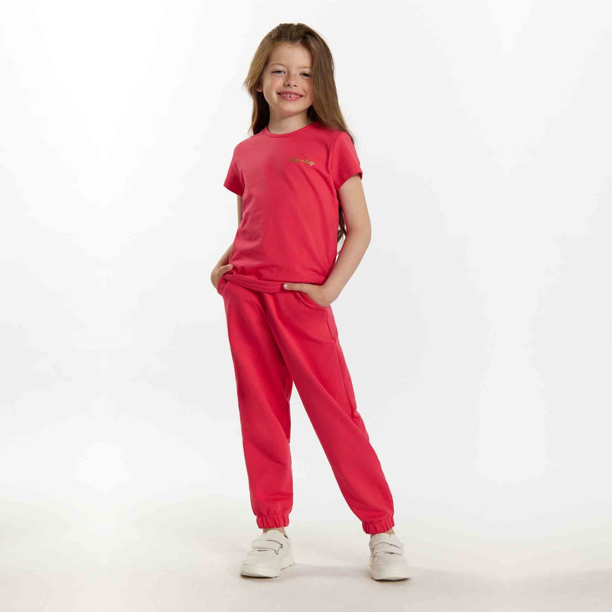 T-shirt dziewczęcy, koralowy, Tup Tup - Tup Tup | Sklep EMPIK.COM