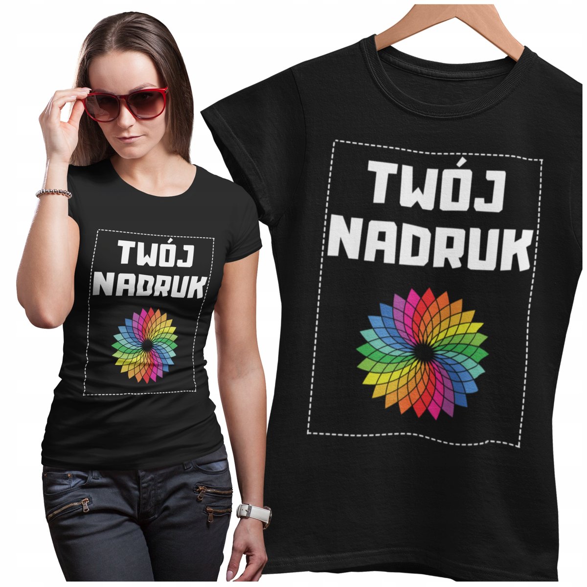 T-Shirt Koszulka Damska Z Własnym Nadrukiem Napisem Grafiką Kreator Premium - inna (Inny) | Moda ...