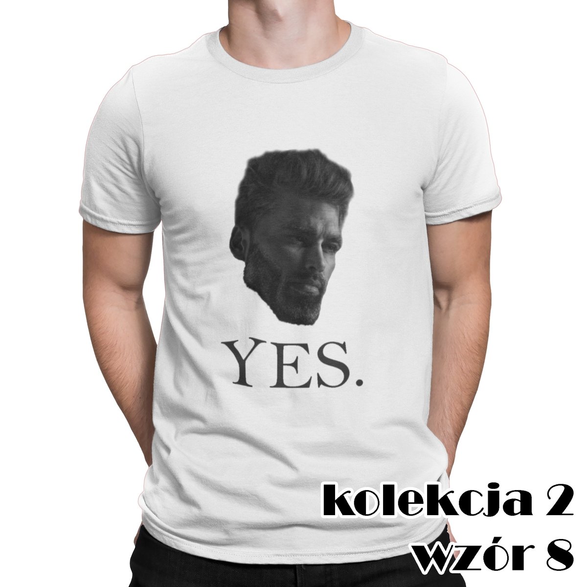 T-SHIRT KOSZULKA MĘSKA MEM MEMY CHAD GIGACHAD YES PREZENT MĘŻCZYZNA XL ...