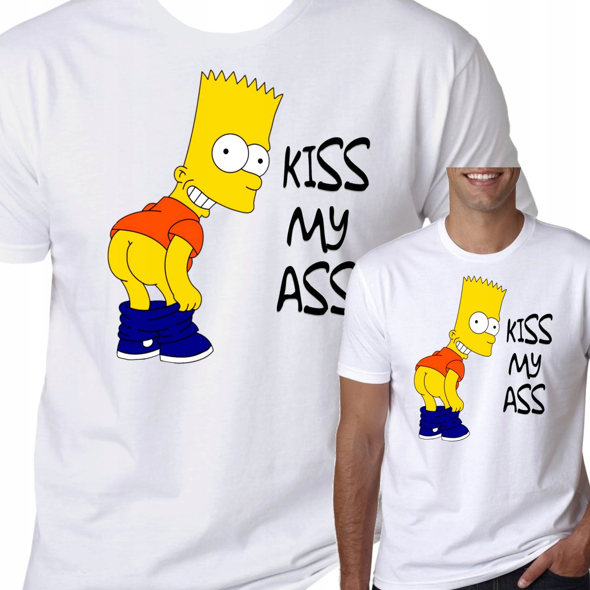 T Shirt Koszulka Simpsons Bart Kiss My Ass M 0573 Inna Marka Moda