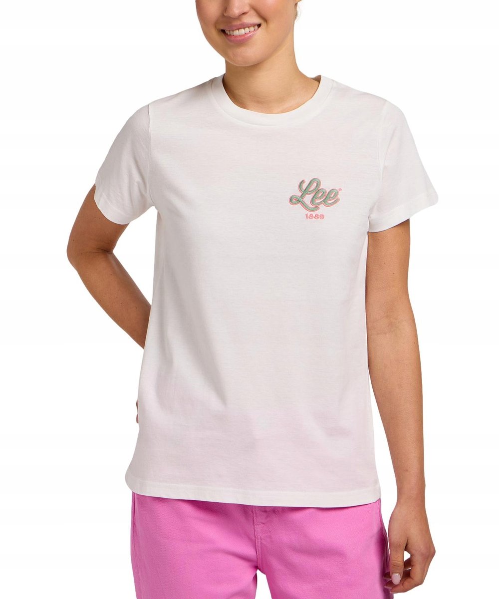 T-shirt Lee SMALL LOGO TEE 112350196 Ecru XS - LEE | Moda Sklep EMPIK.COM