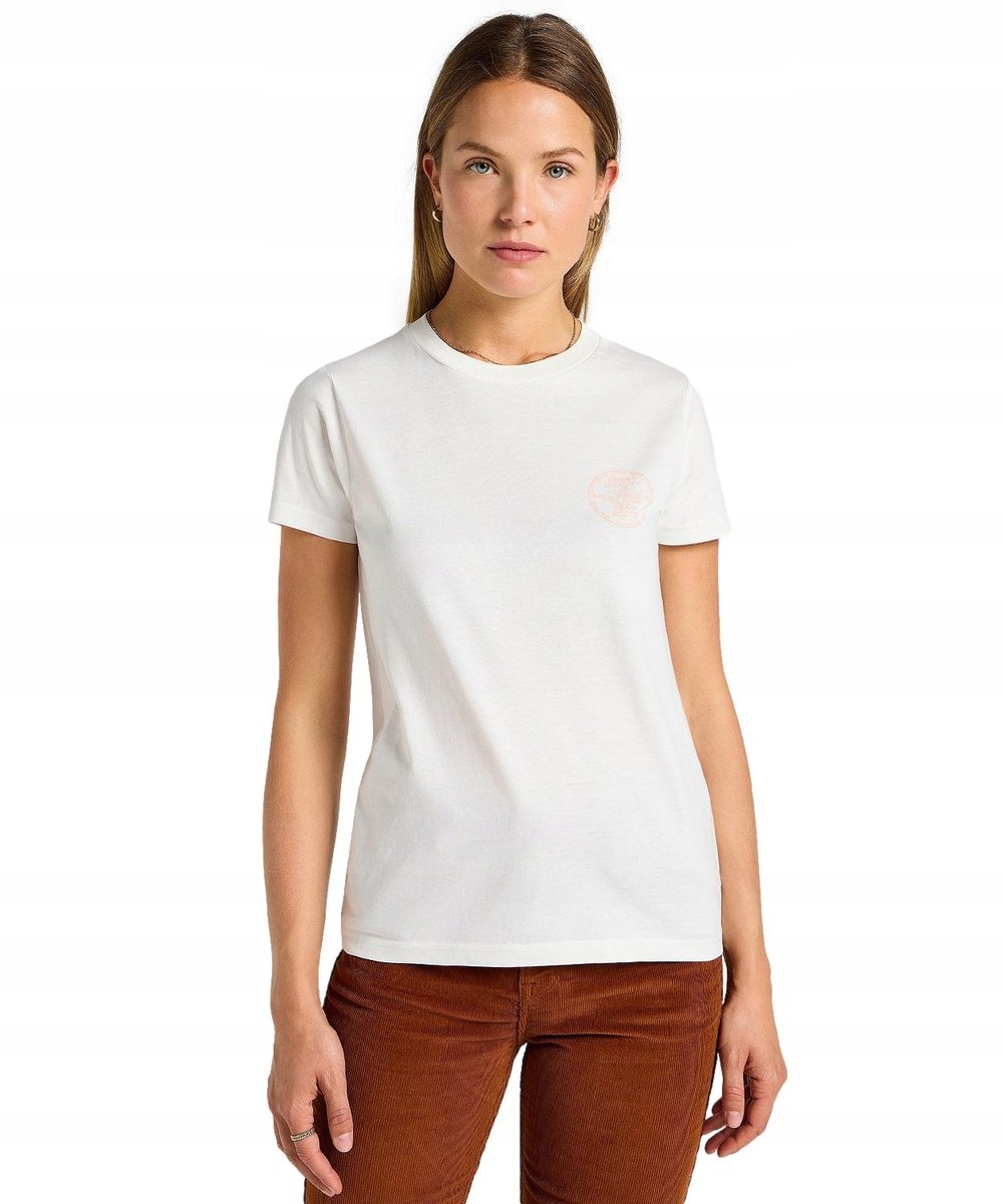 T-shirt Lee SMALL LOGO TEE 112355435 Ecru S - LEE | Moda Sklep EMPIK.COM