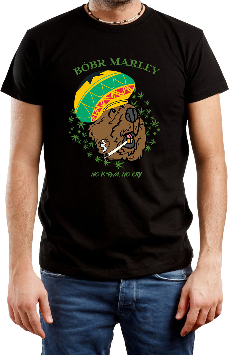 T-Shirt Męski Bober Bóbr Bob Marley Śmieszna Koszulka Czarna R-Xxl A686 ...