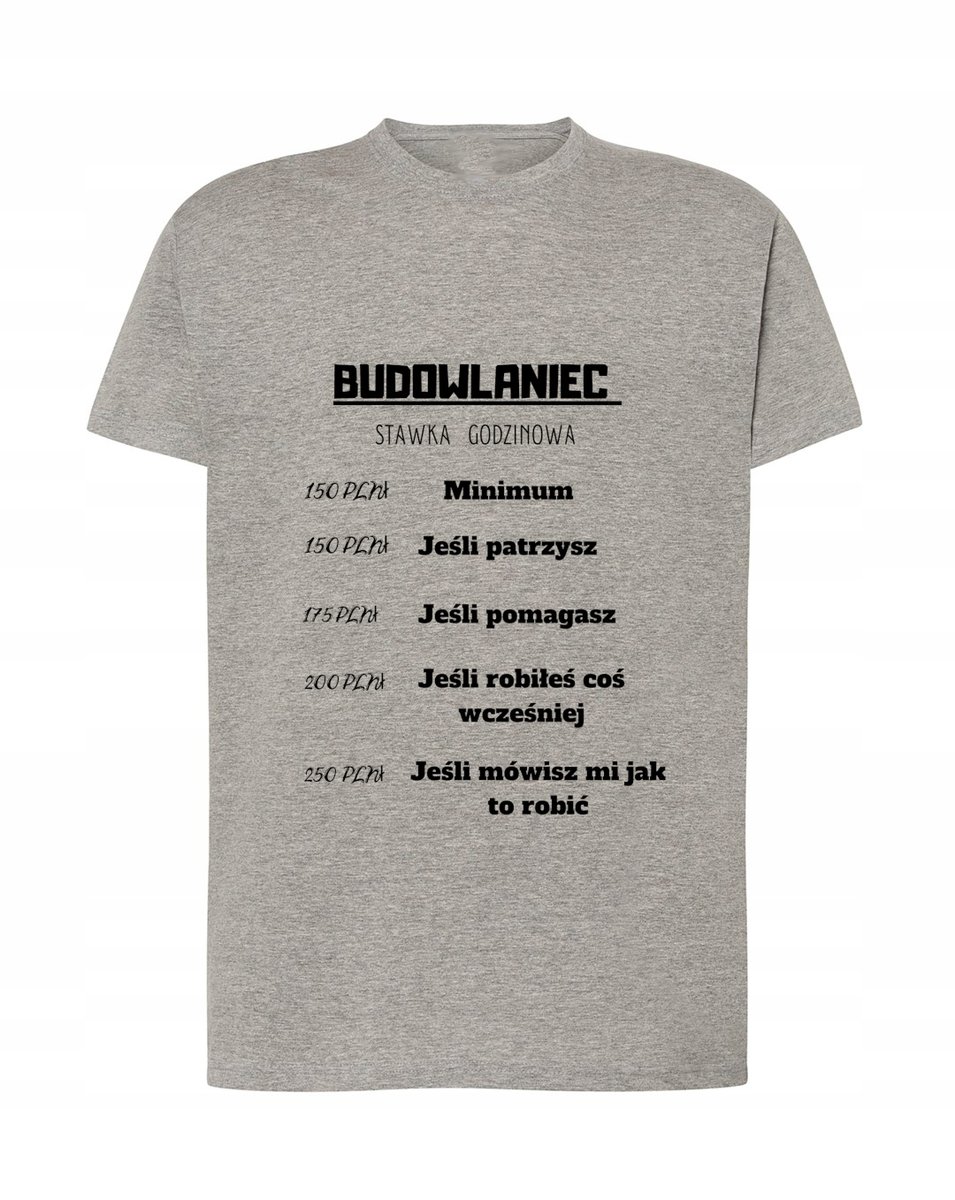 T-Shirt Męski Budowlaniec Stawka Godzinowa R. 5Xl - Inna marka | Moda Sklep EMPIK.COM