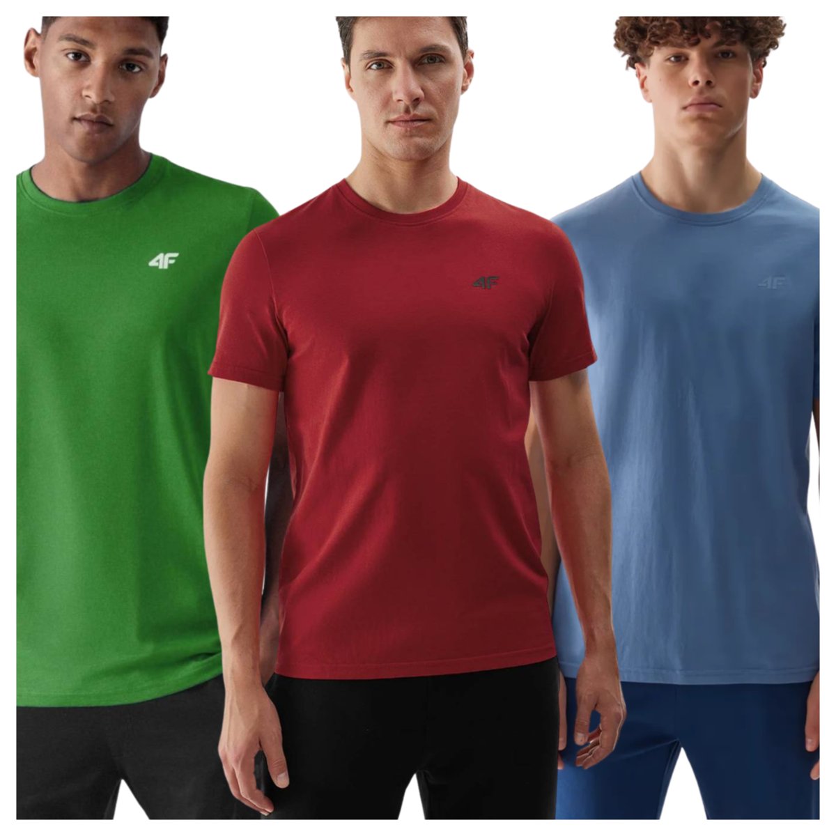 T-shirt męski (ZESTAW KOSZULEK 3 SZT.) 4F 4FWSS25TTSHM3956-96S ...