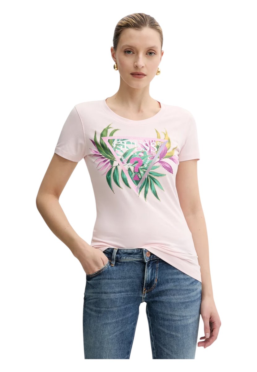 T-shirt vestibilità slim logo triangolo Donna Guess - Inna marka | Moda ...