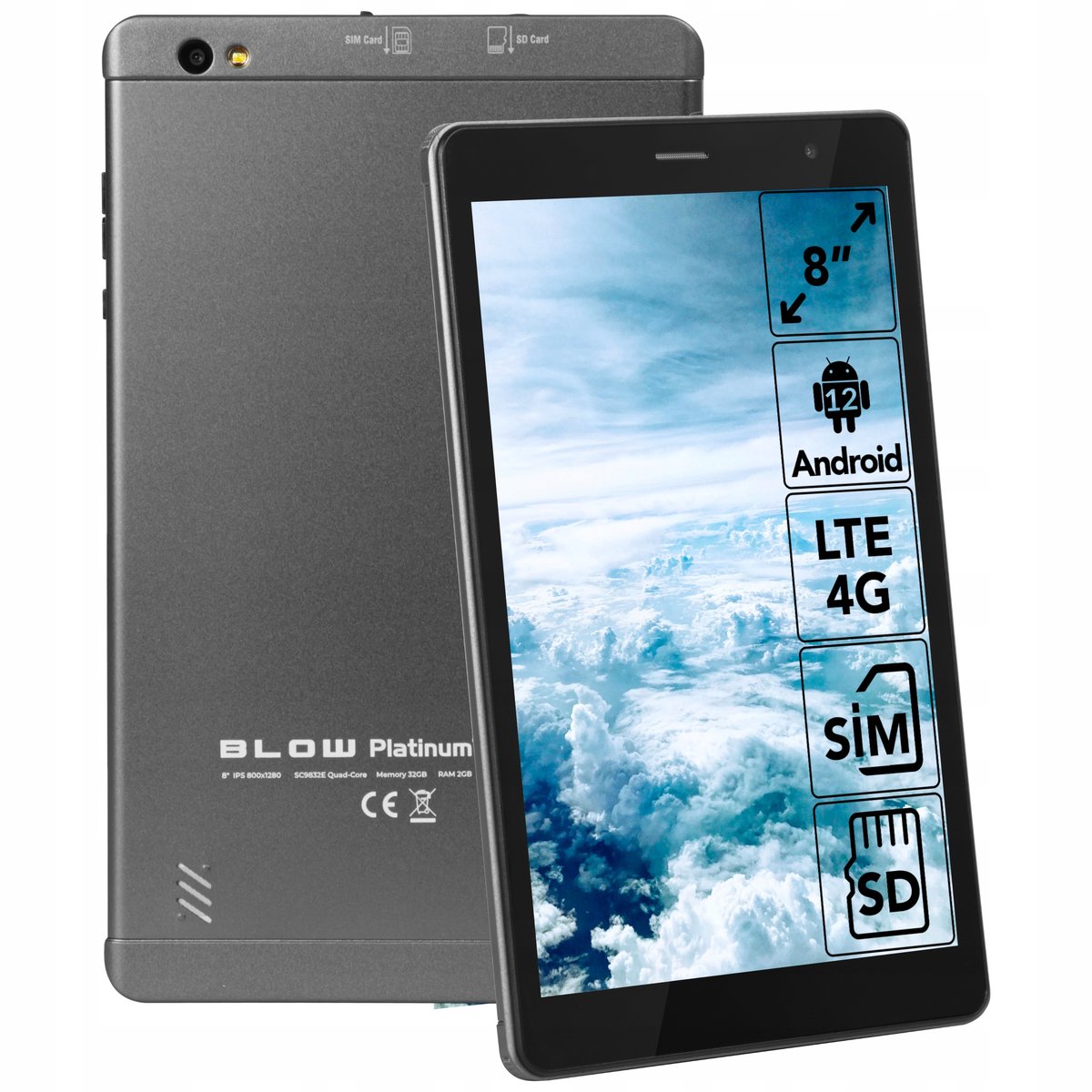 TABLET 8" 4G LTE 2/32GB WiFi GPS HD ANDROID ZESTAW - Blow | Sklep EMPIK.COM