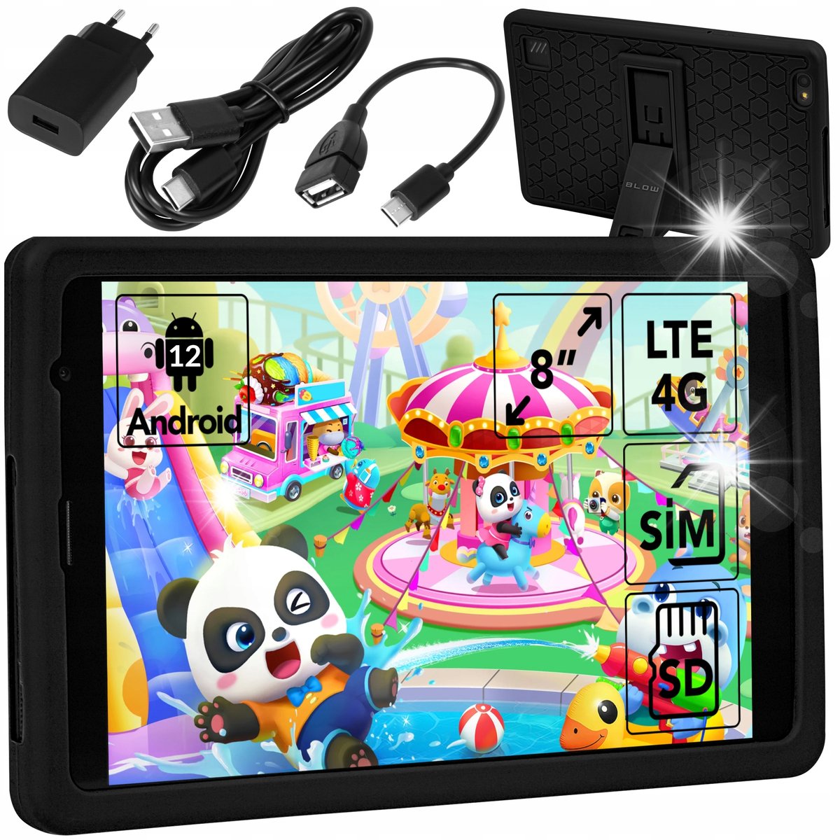 TABLET DLA DZIECI 8 CALI 4G LTE ANDROID ETUI EDUKACYJNY GRY ZABAWKI ...