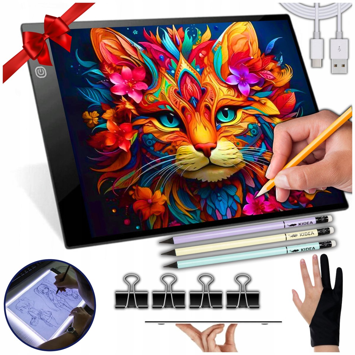 TABLET GRAFICZNY ZESTAW 10W1 DESKA KREŚLARSKA DO RYSOWANIA PREZENTY ...