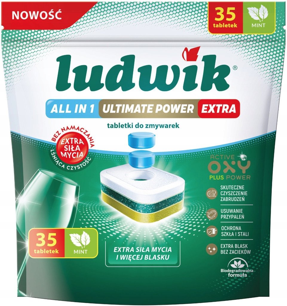 Tabletki do zmywarek Ludwik All in 1 Ultimate Power Extra Mint 35 szt ...