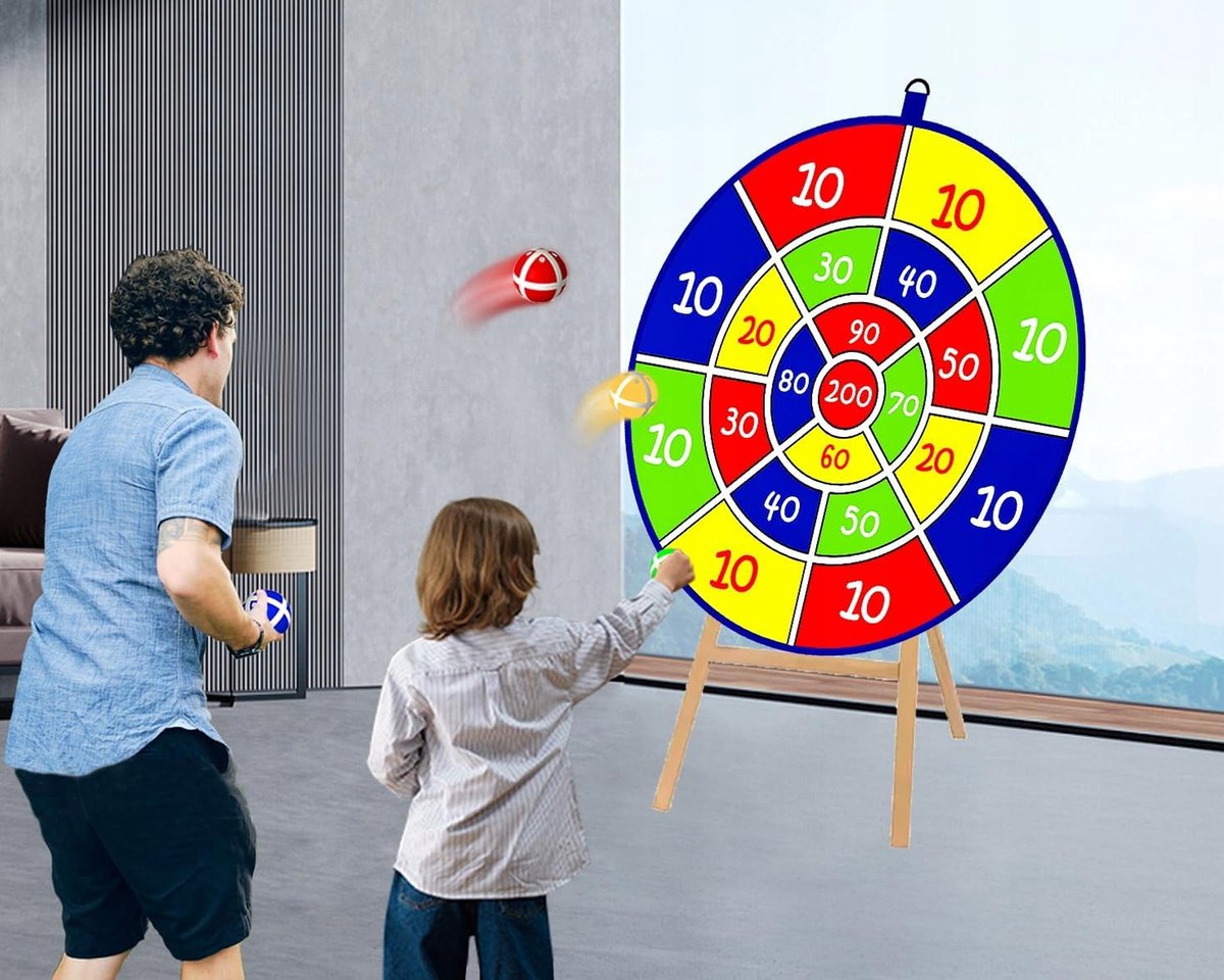 TABLICA DO DARTA 66cm TARCZA DWUSTRONNA DO GRY W DART + RZUTKI LOTKI ...
