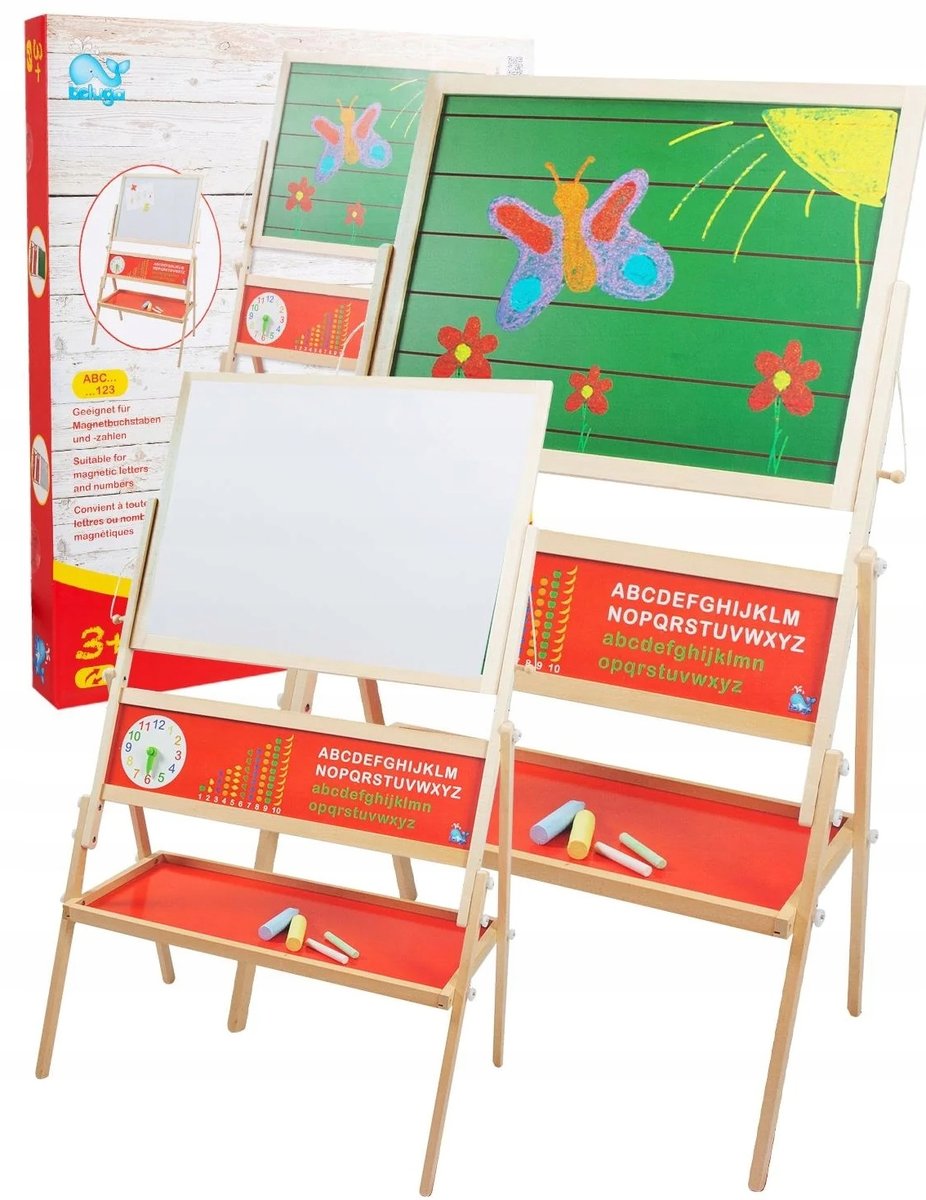 Tablica Dwustronna Edukacyjna Magnetyczna Kredowa Beluga 107x66 - John | Sklep EMPIK.COM