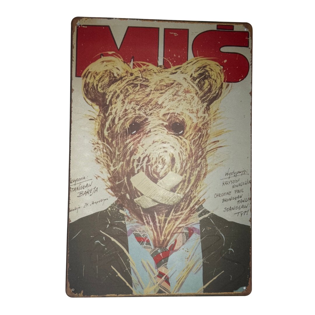 Tablica Ozdobna Blacha Film Miś Komedia Polska 20x30 cm Retro Vintage ...