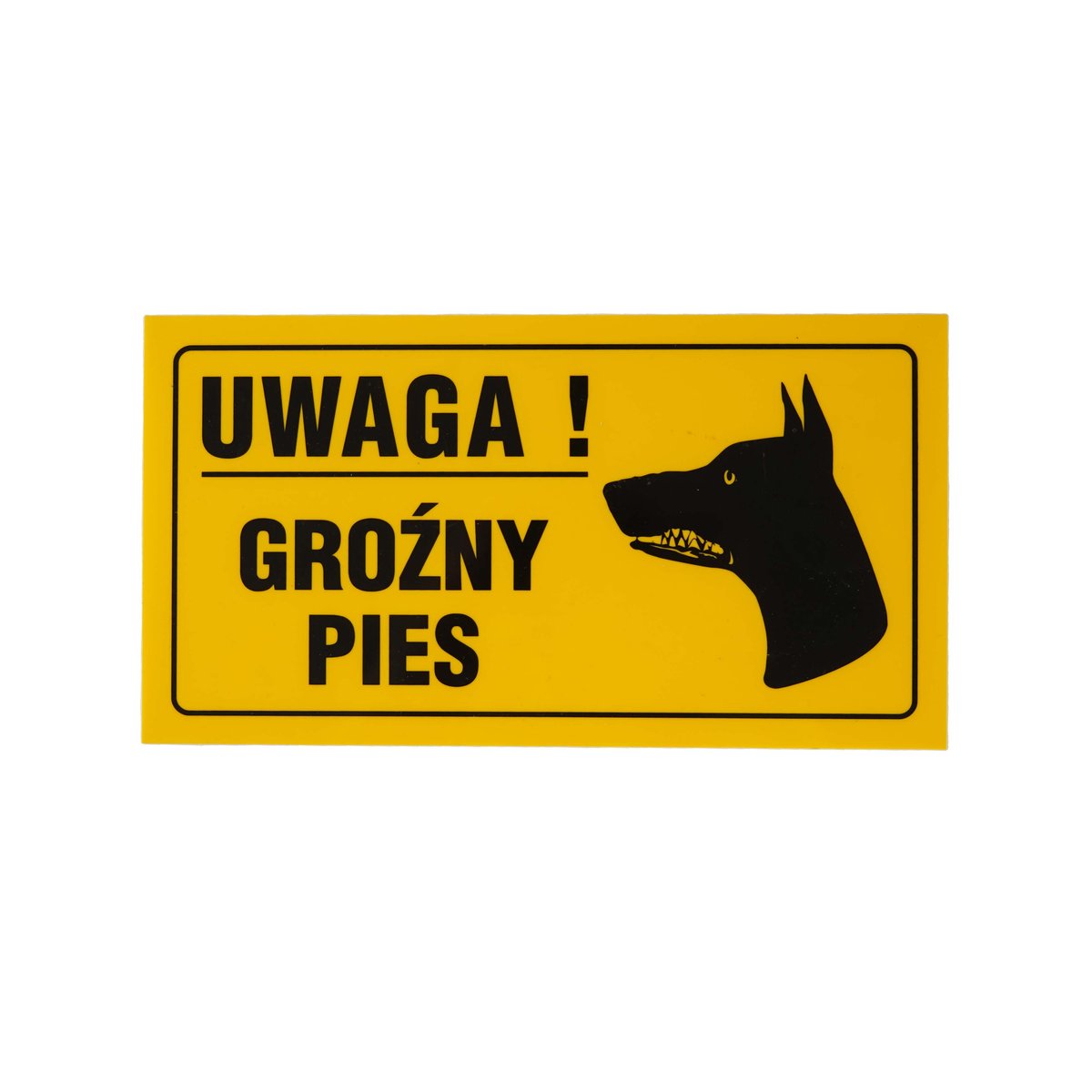 TABLICA PCV TABLICZKA UWAGA GROŹNY PIES 12X22 CM WYTRZYMAŁA 1MM ZNAK ...