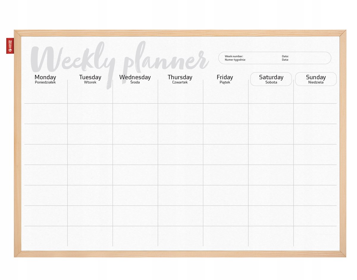 Tablica planer MEMOBE tygodniowy 90x60 r drewniana - MemoBe | Sklep EMPIK.COM