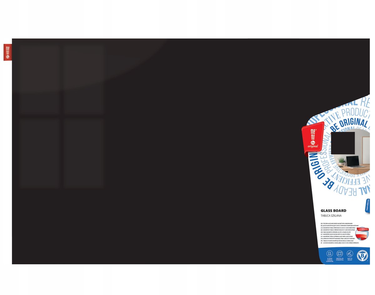Tablica szklana MEMOBE magnetyczna czarna 150x100 - MemoBe | Sklep EMPIK.COM