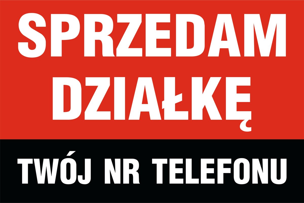 Tablica Szyld SPRZEDAM DZIAŁKĘ WYNAJMĘ 60x40cm , GRUBE PCV 5mm - Inna ...