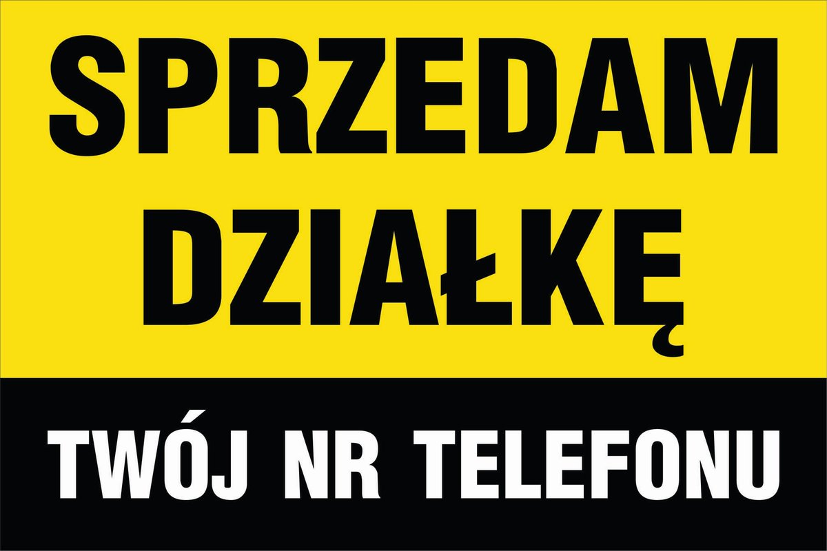 Tablica Szyld SPRZEDAM DZIAŁKĘ WYNAJMĘ 60x40cm PCV 3mm - Inna marka ...