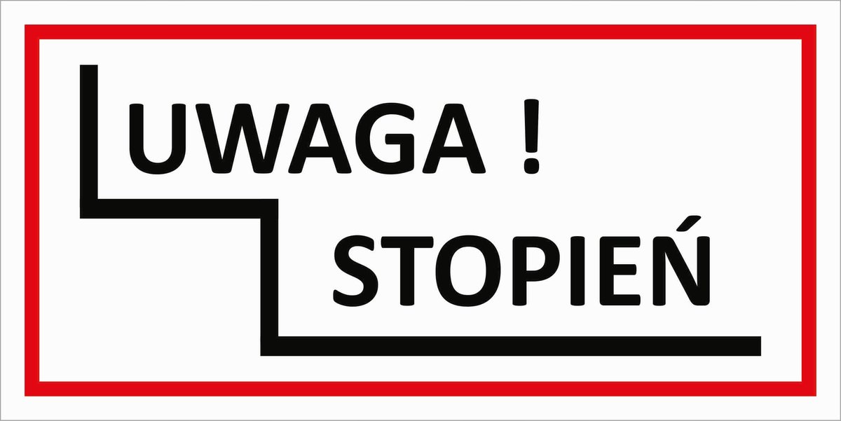 Tablica UWAGA STOPIEŃ 10X20cm PCV 1mm - Inna marka | Sklep EMPIK.COM