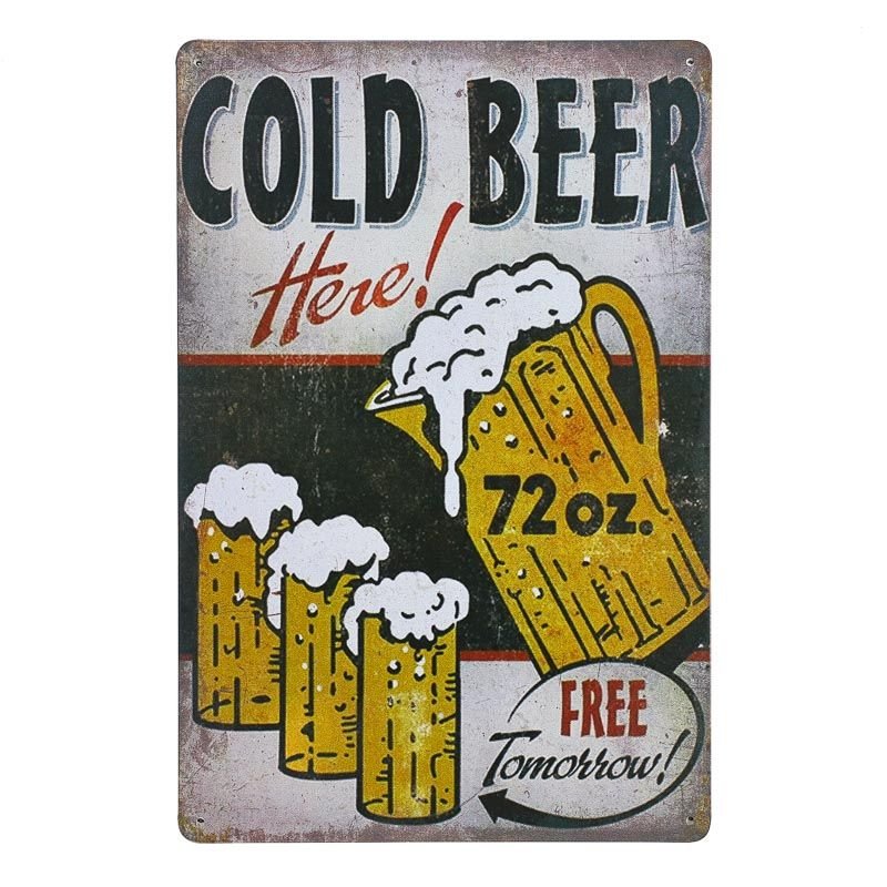 Tabliczka dekoracyjna metalowa COLD BEER HERE - Inna marka | Sklep ...