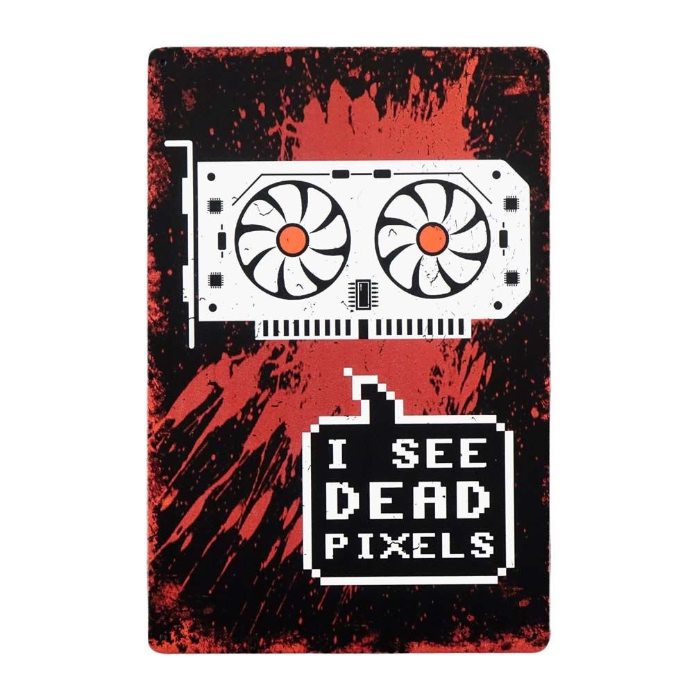 Tabliczka dekoracyjna metalowa DEAD PIXELS - Rustykalne Uchwyt | Sklep ...