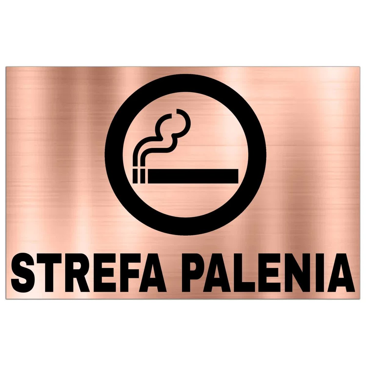 TABLICZKA INFORMACYJNA DIBOND 32x21 Miedziany STREFA PALENIA Wzory ...