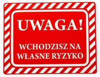 Tabliczka na drzwi Wchodzisz na własne ryzyko Czer - Inna marka | Sklep ...