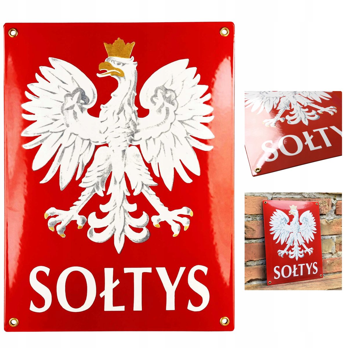 TABLICZKA SOŁTYS TABLICA EMALIOWANA SZYLD 22,5x30 METALOWA INFORMACYJNA ...