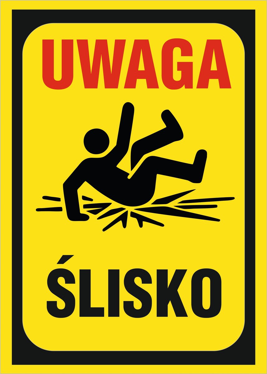 Tabliczka: Uwaga ślisko 15x21cm PCV 1mm - Inna marka | Sklep EMPIK.COM
