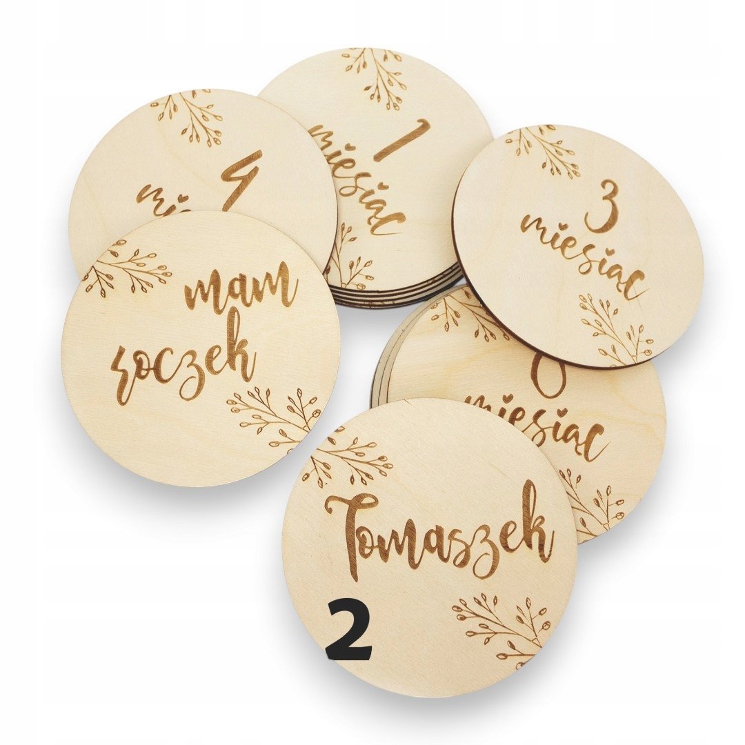 Tabliczki karty do zdjęć PIERWSZY ROK ŻYCIA 13 SZT prezent MA8 wzór 2 ...