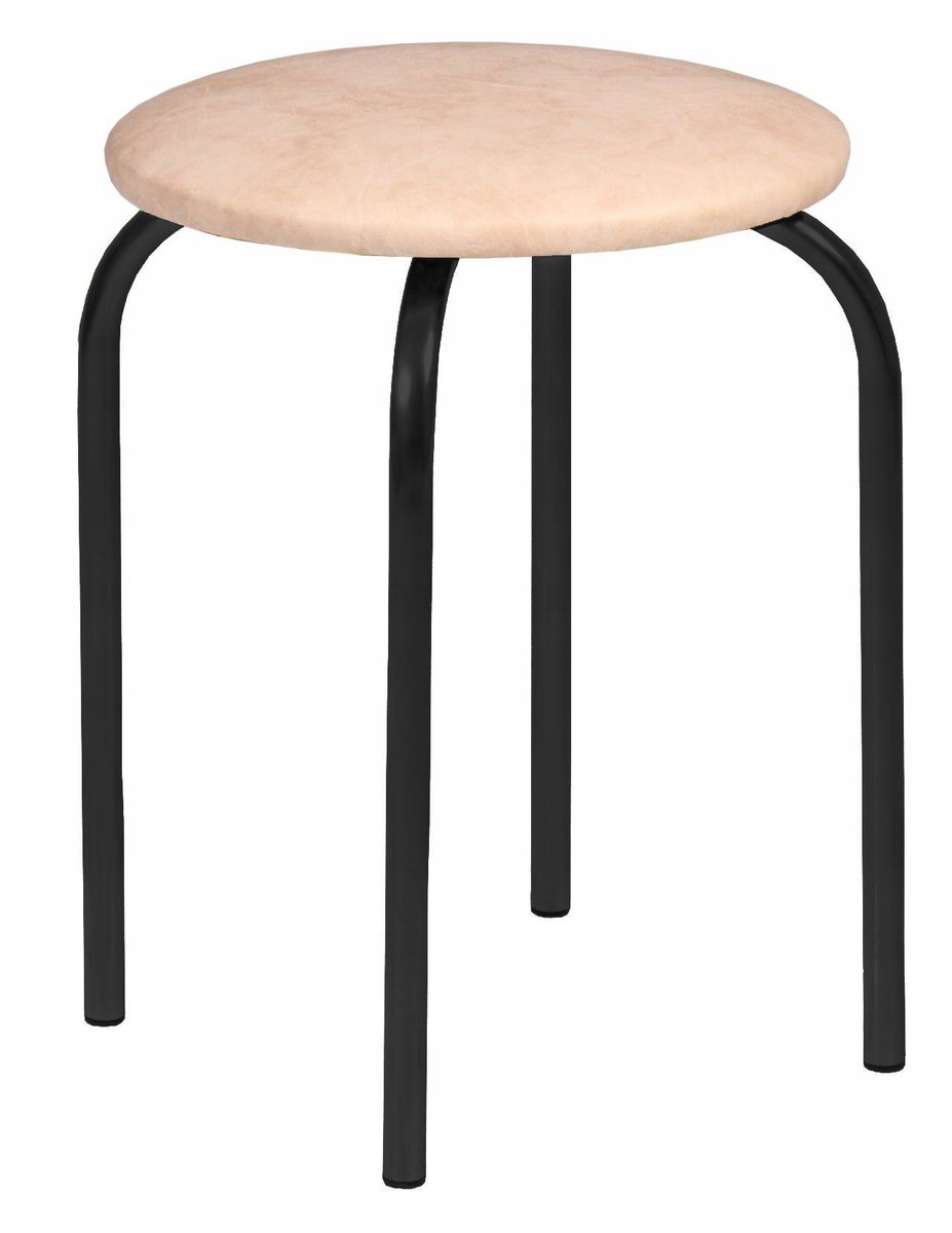 TABORET BEŻ CHICO ECO-SKÓRA / CZARNY - Furnitex | Sklep EMPIK.COM