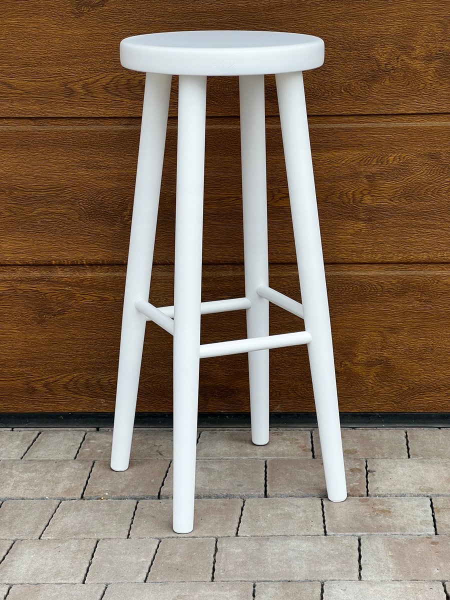 Taboret Hoker 63 cm Wysoki CZARNY BIAŁY INNE KOLORY Rustykalny OKRĄGŁY ...