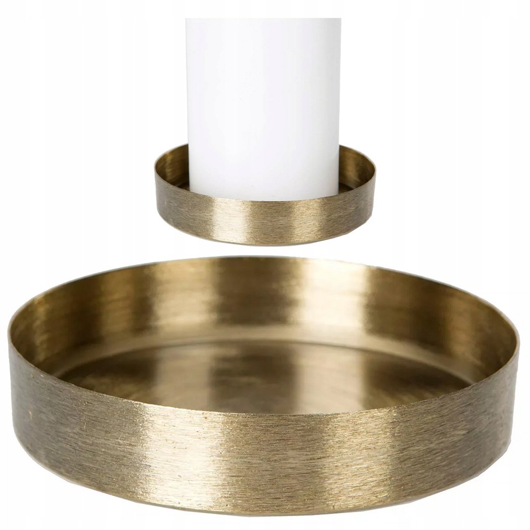 TACA TACKA PODSTAWKA ZŁOTA METALOWA loft 10cm na stół świece dekoracje ...
