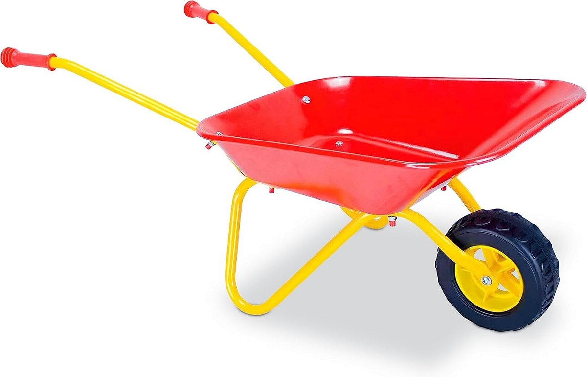 Taczka metalowa duża 76x43x38cm zabawka ogrodowa dla dzieci 3+ czerwona ...