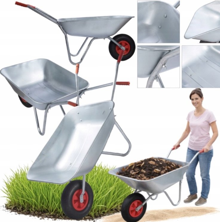 TACZKI OGRODOWE TACZKA OGRODOWA ALUMINIOWA BUDOWLANA METALOWA 120L ...