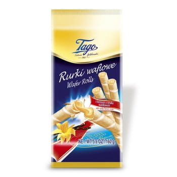 Tago Rurki Waflowe Z Kremem O Smaku Waniliowym 150G - Tago | Sklep EMPIK.COM