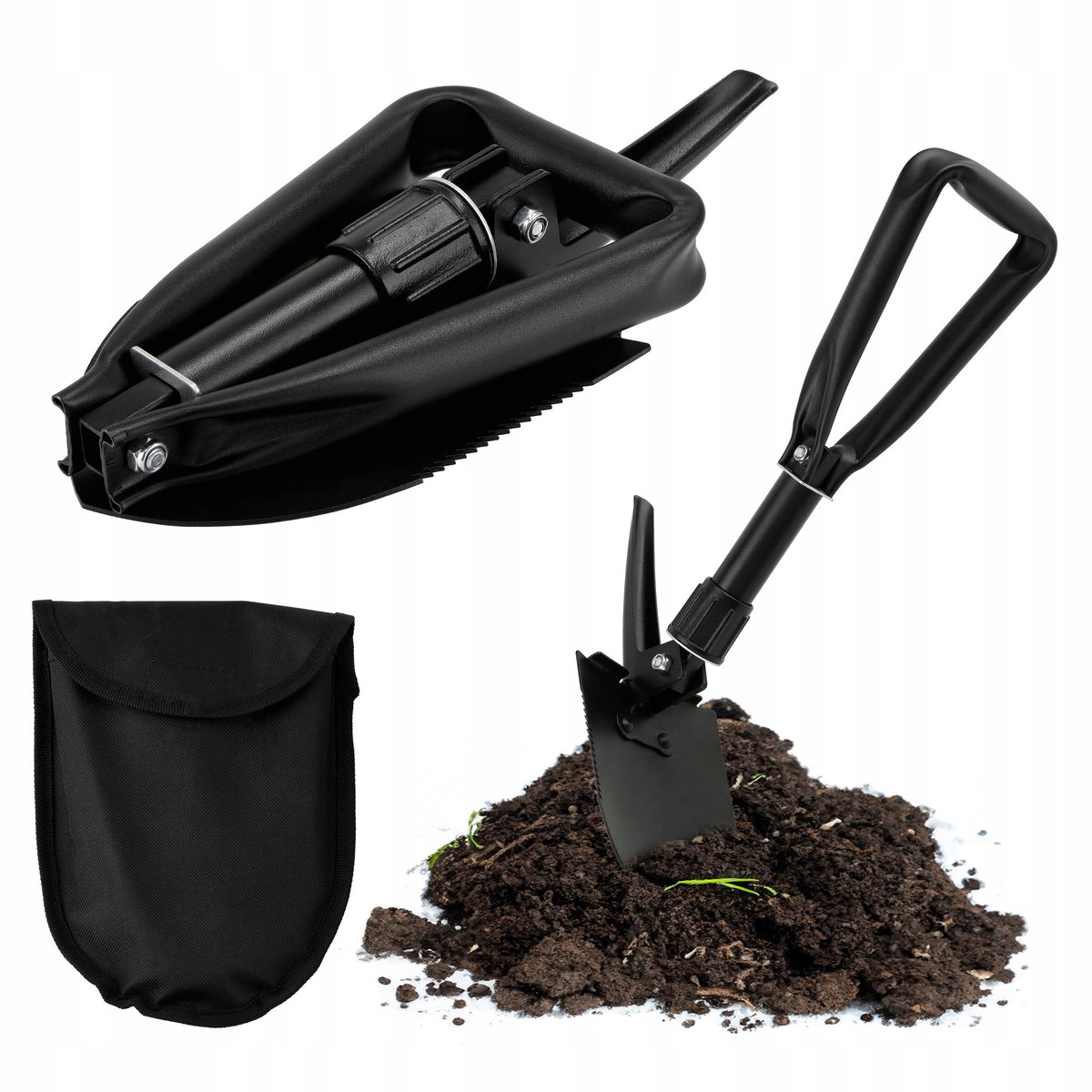 Taktyczna Saperka Wojskowa Składana Łopata Survival + Pokrowiec ...