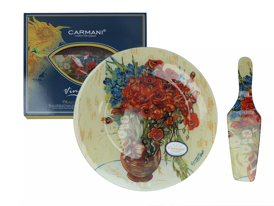 Talerz dekoracyjny + łopatka Carmani - Vincent van Gogh, Czerwone Maki ...