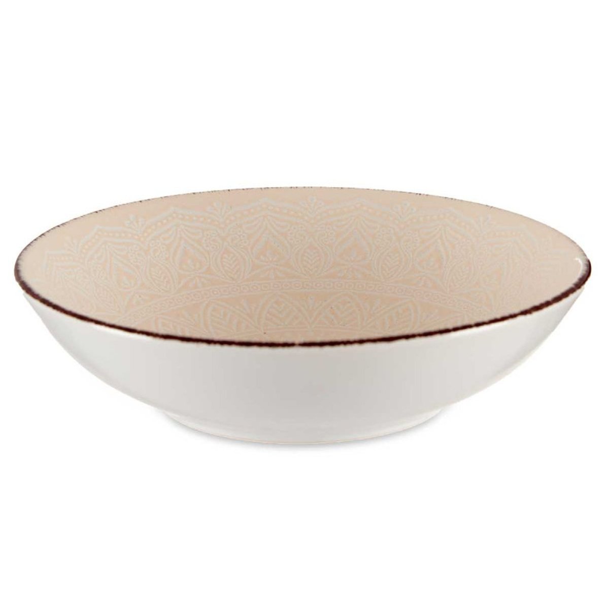 Talerz głęboki 20 cm MANDALA beżowy porcelana - VESSIA | Sklep EMPIK.COM