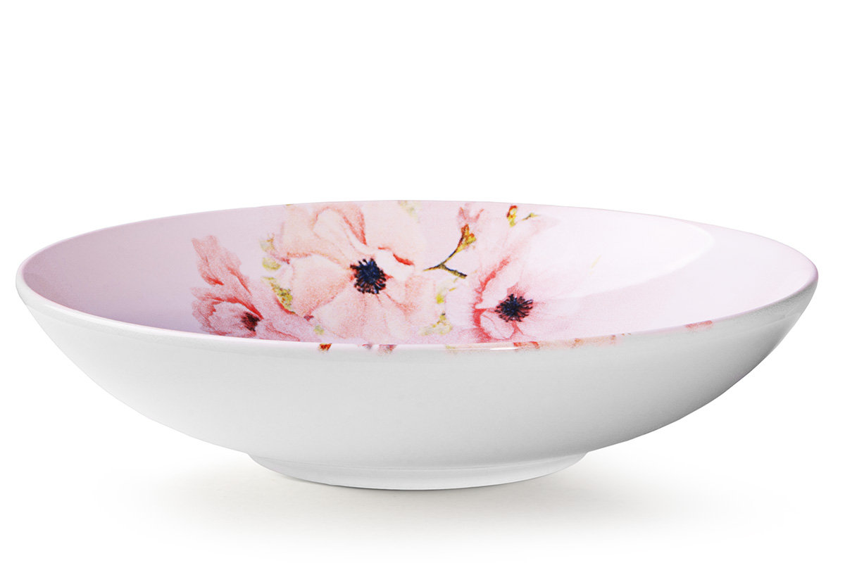 Talerz głęboki BASIMA różowy/biały / Ø21 / ceramika - Konsimo | Sklep ...