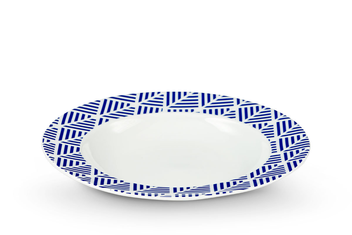 Talerz głęboki LIVIDUS biały/niebieski / Ø23 / porcelana - Konsimo ...