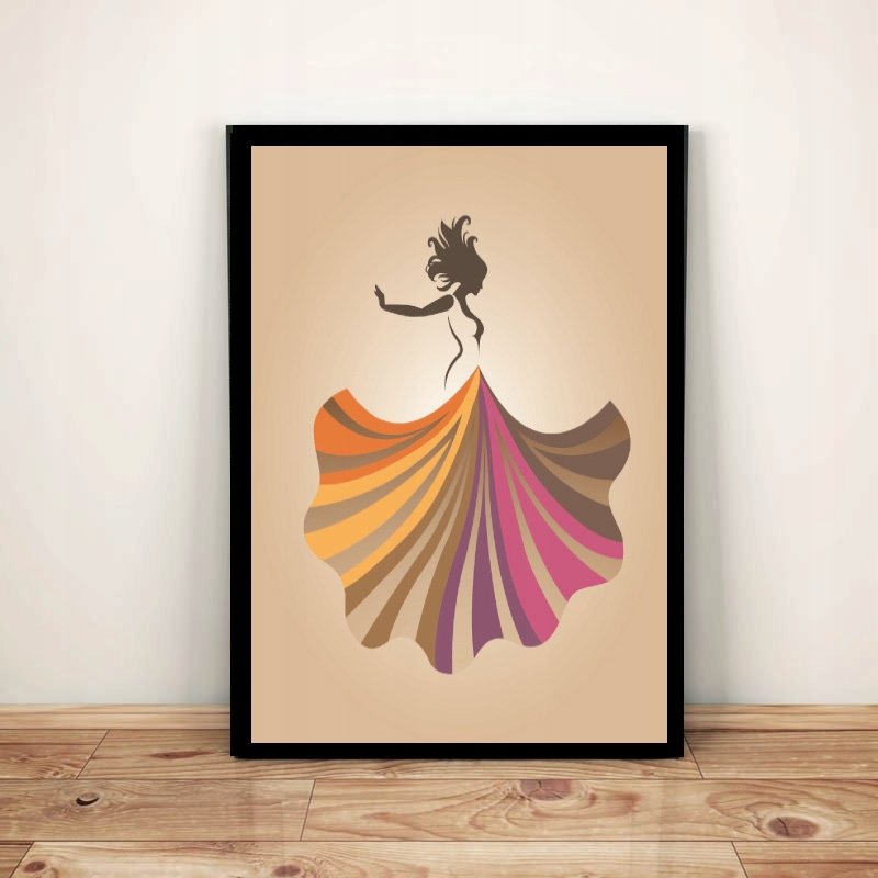 Tancerka w kolorowej sukni - Plakat A3 w ramce - Deco-Online | Sklep ...
