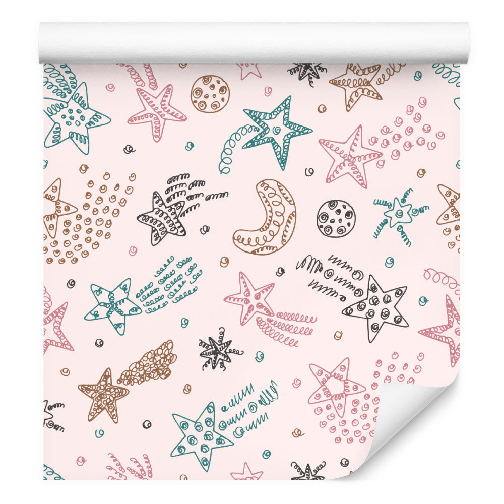 Tapeta Dla Dzieci – Gwiazdki, Księżyce I Planety /312362093 - Muralo | Sklep EMPIK.COM