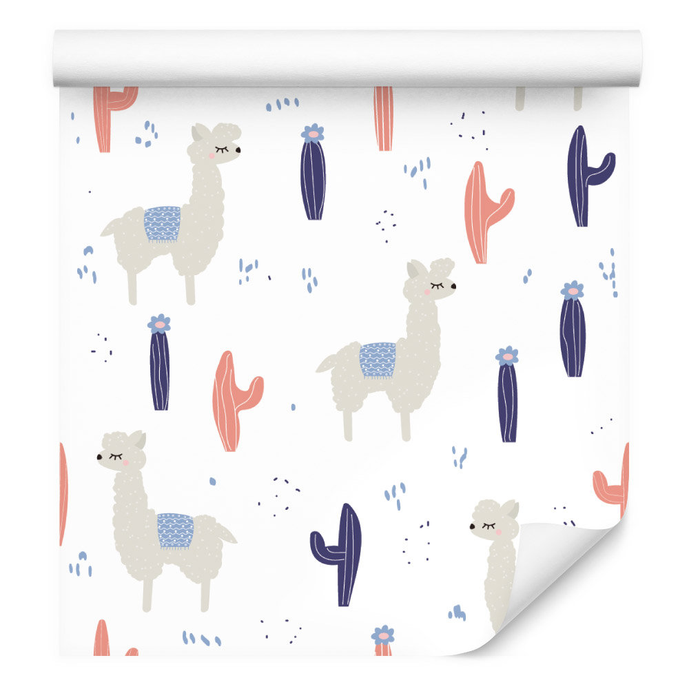 Tapeta Dla Dzieci – Lamy I Rośliny /761970805 - Muralo | Sklep EMPIK.COM