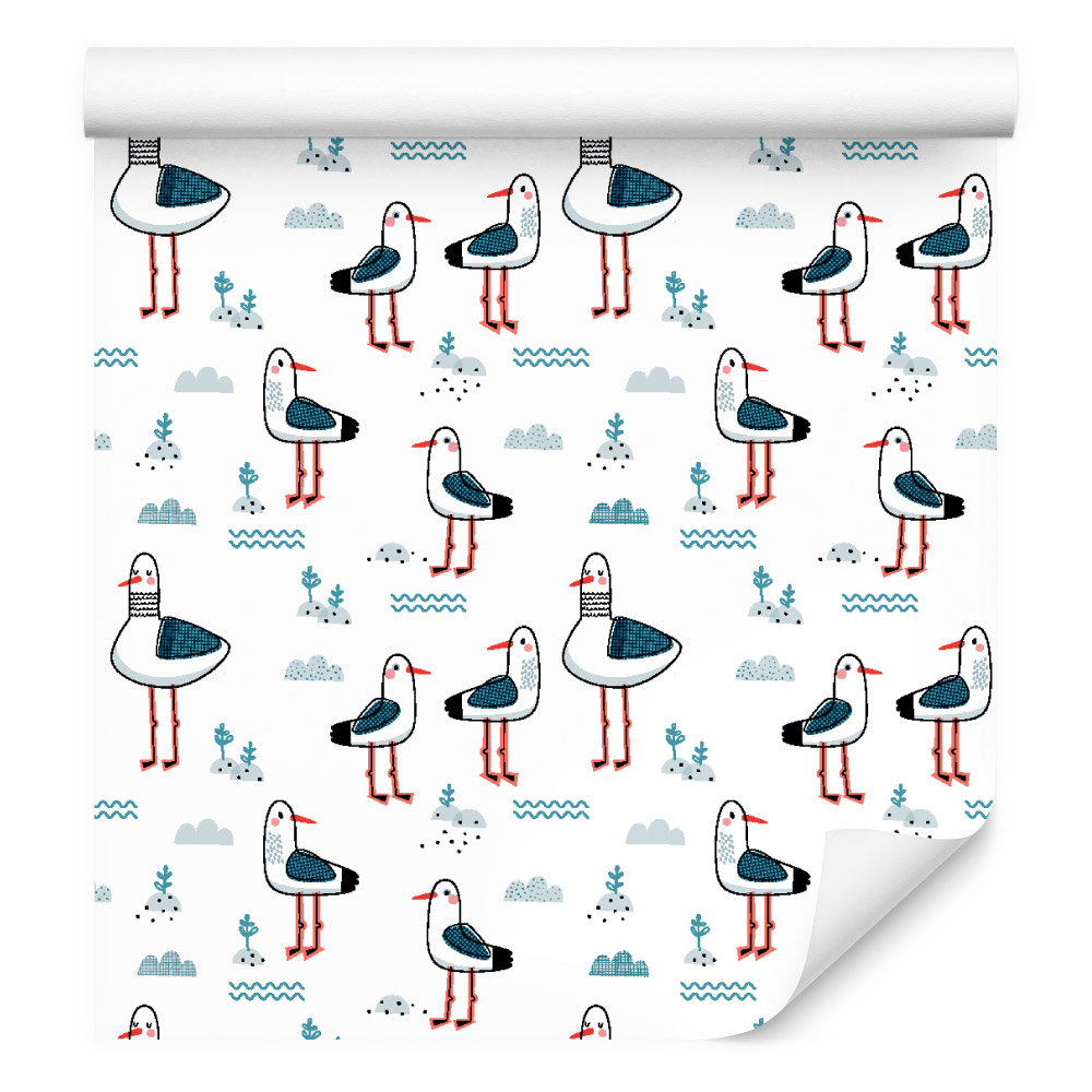 Tapeta Dla Dzieci, Ptaki W Stylu Skandynawskim - Muralo | Sklep EMPIK.COM