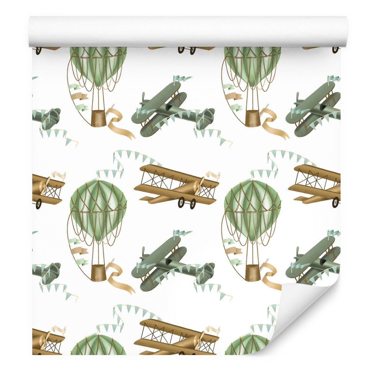 Tapeta Dziecięca Kolorowe Samoloty Balony Vintage - Muralo | Sklep EMPIK.COM