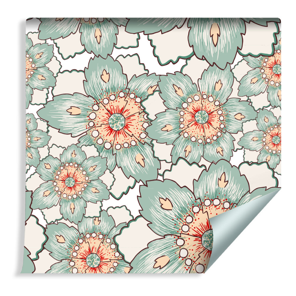 Tapeta Kolorowe Kwiaty Rośliny Styl Vintage Retro - Muralo | Sklep ...