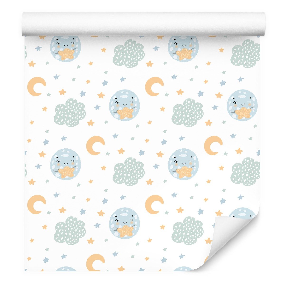 Tapeta Ścienna Dla Dzieci Księżyc Gwiazdy Chmury - Muralo | Sklep EMPIK.COM