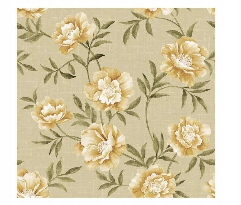 Tapeta ścienna samoprzylepna okleina meblowa beżowa w kwiaty 44,5 cm x 3m - CE | Sklep EMPIK.COM